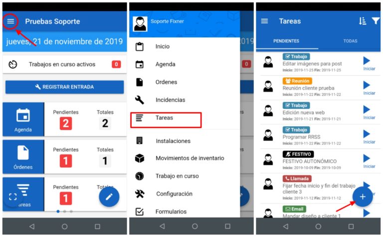 Cómo crear una tarea desde la app móvil - Soporte Fixner