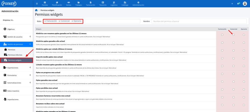 Cómo gestionar los permisos de los widgets del panel dinámico - Soporte ...